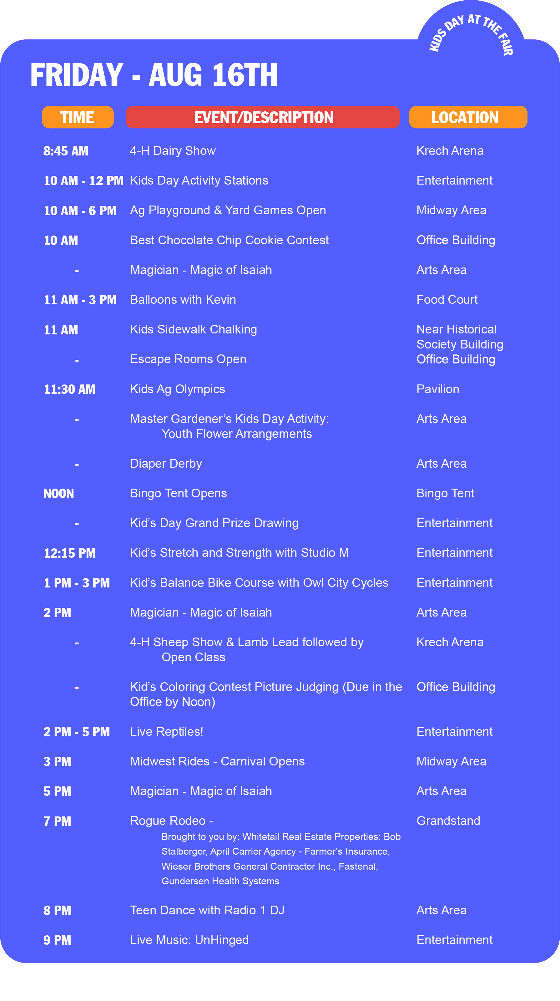 Schedule | Houston County Fair | Houston County