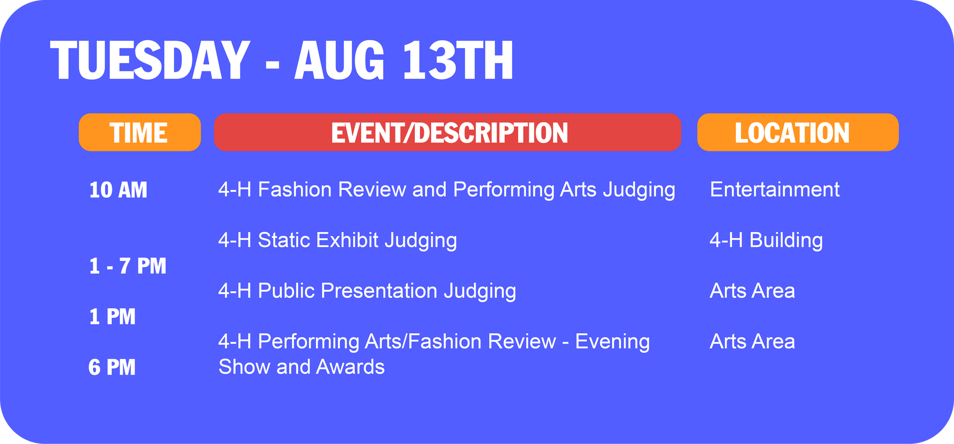 Schedule | Houston County Fair | Houston County