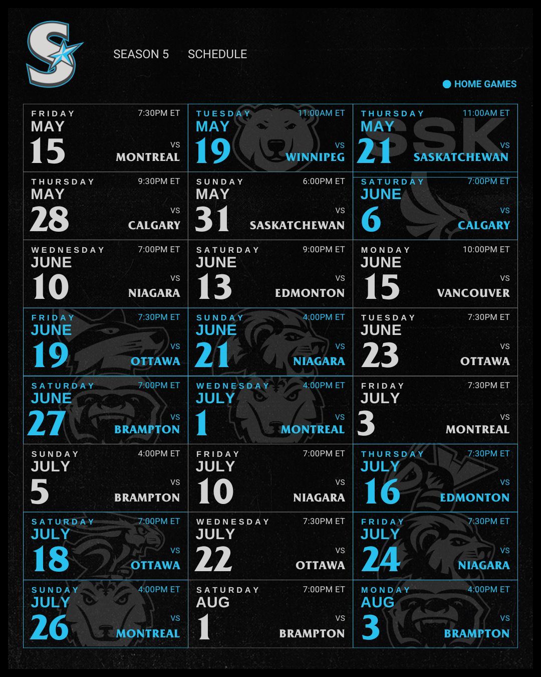 SSS Season 5 | Schedule