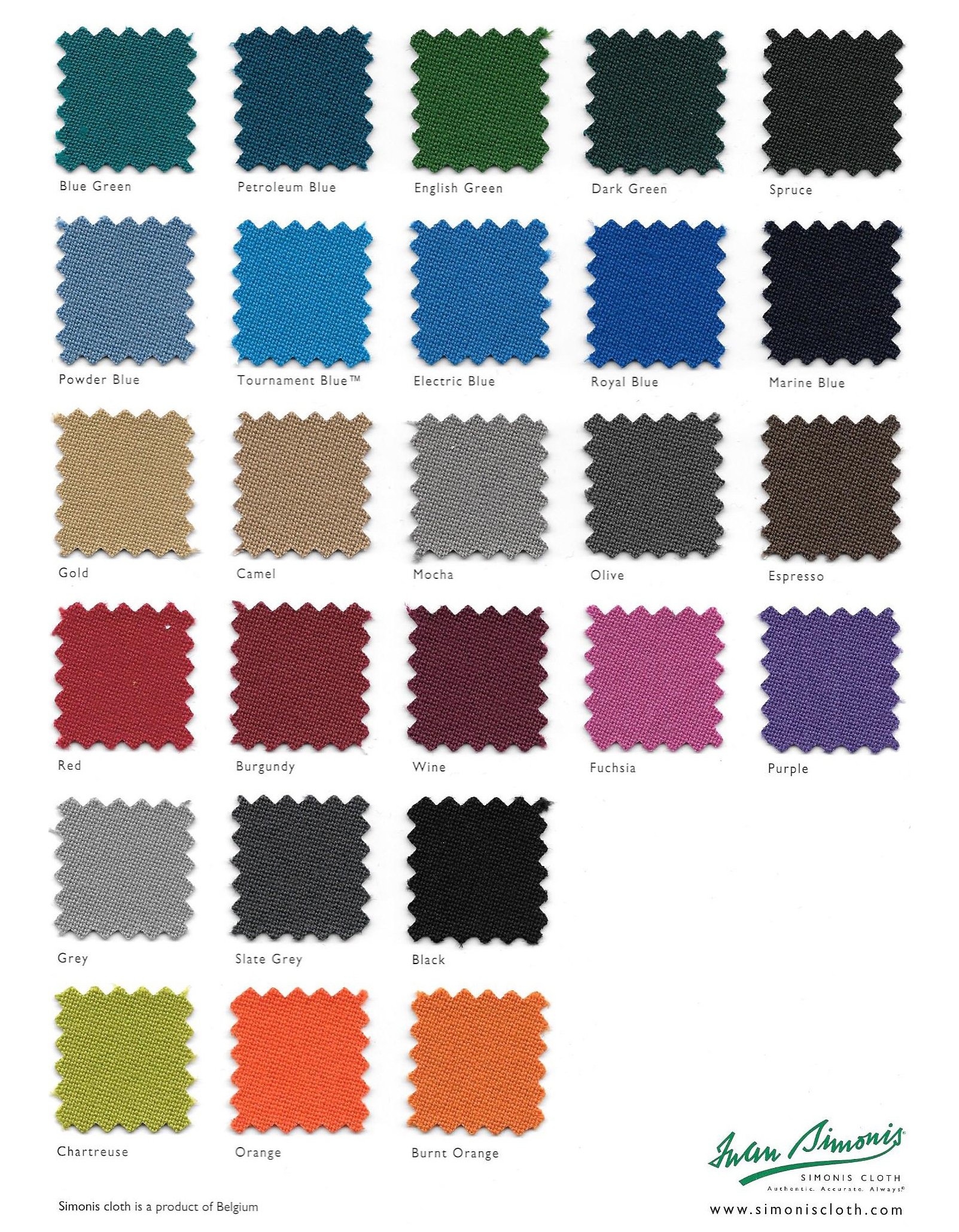 Fabric Color Chart | Loudon County, VA