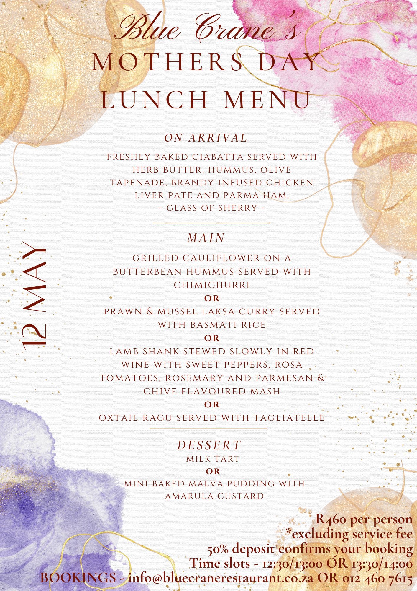 Mother's Day Menus 2024