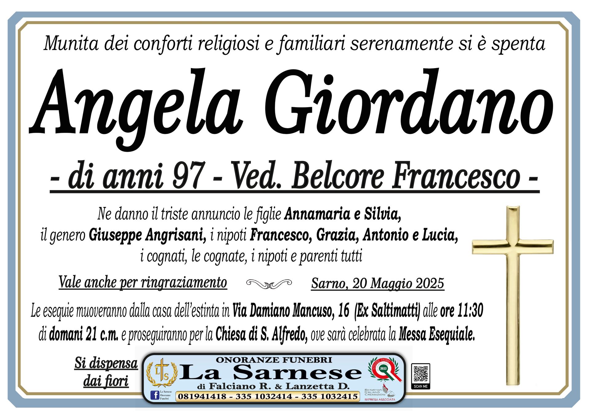 Necrologi | Sarno, San Valentino Torio, Nocera Inferiore, Nocera ...