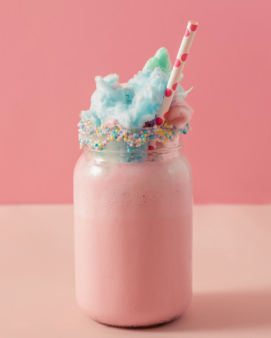 Boozy Cotton Candy Milkshake