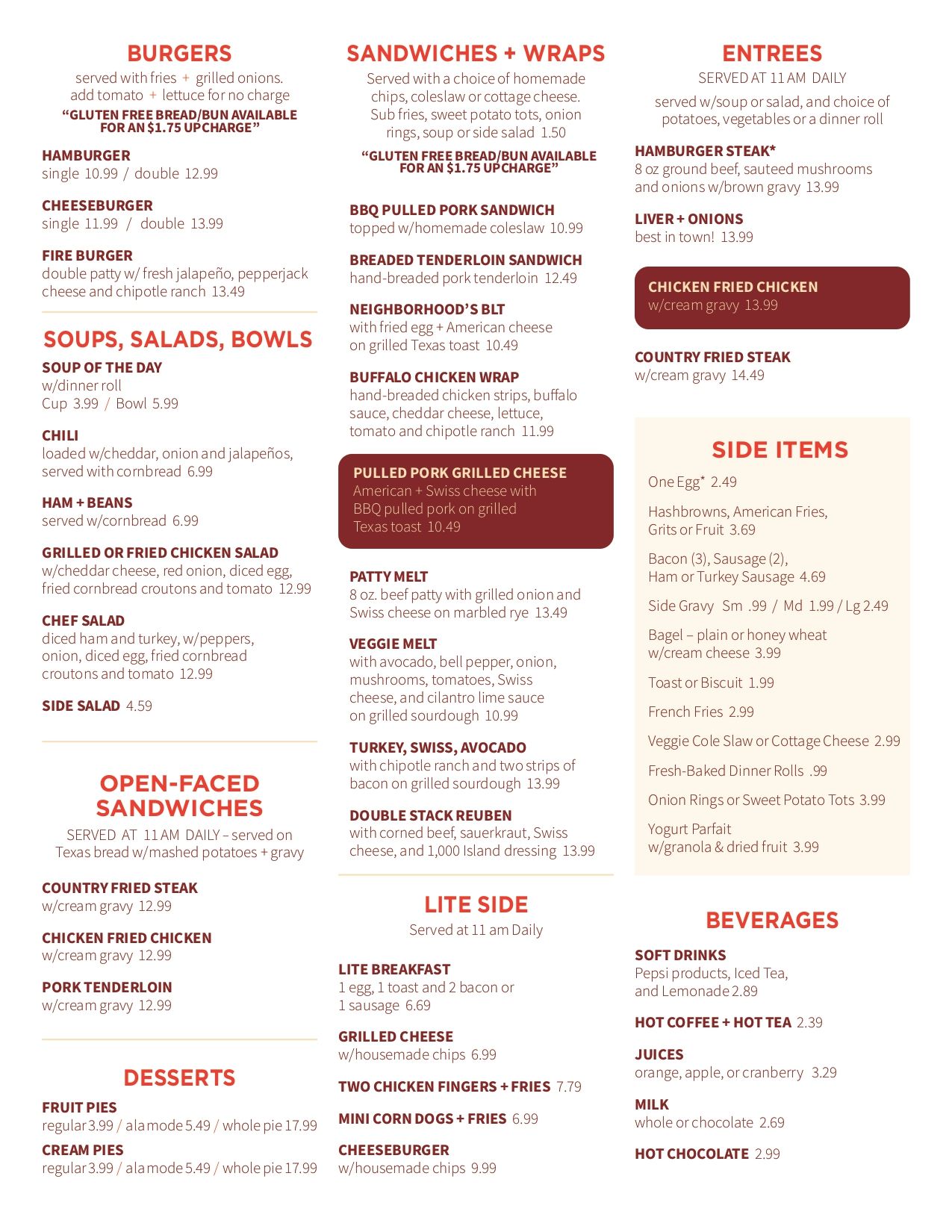 Café Menu | Kansas City, MO | Waldo Cafe