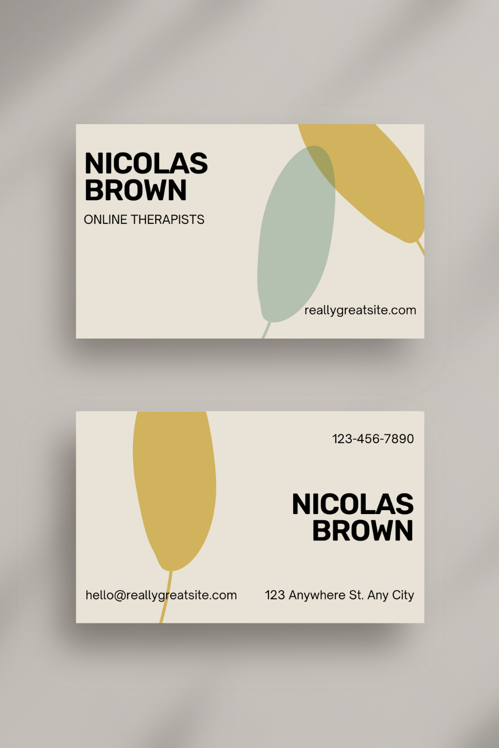 10 Therapist and mental health business card design ideas