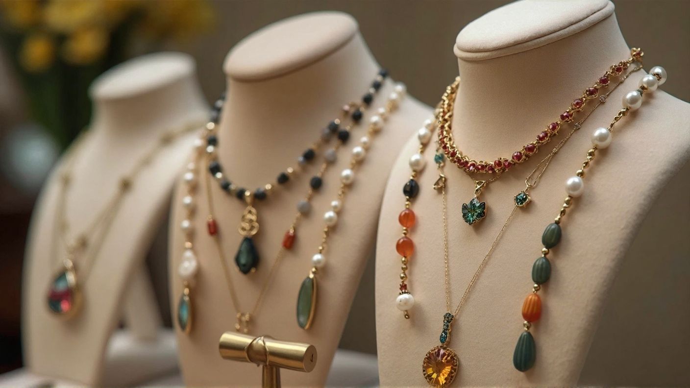 How to layer multiple necklaces.