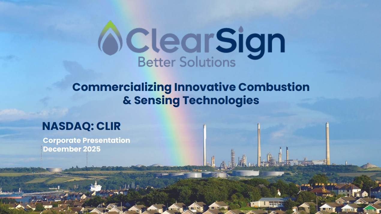 ClearSign Combustion Corporation - Events & Presentations