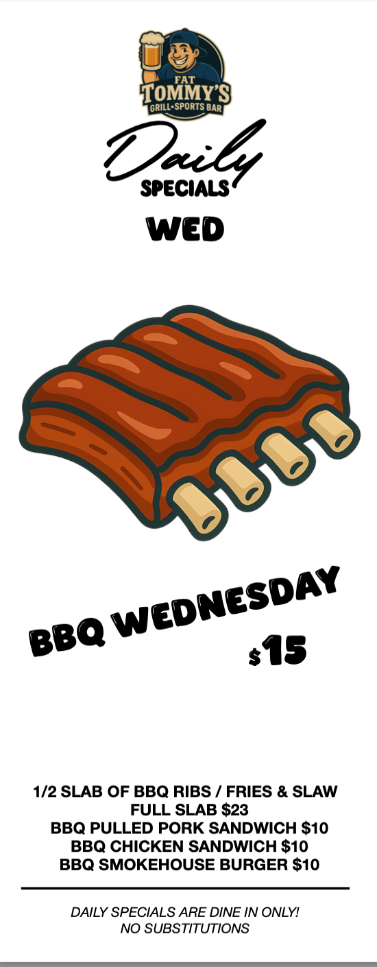 Weekly Events at Fat Tommy's Grill & Sports Bar in Crestwood, IL