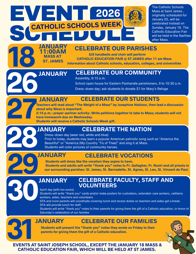 Catholic Schools Week 2026 Event Schedule