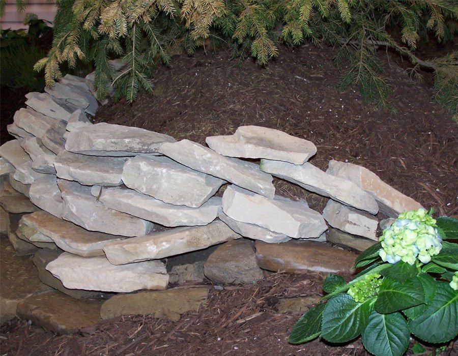 Steps and Outcropping Natural Landscape Stone