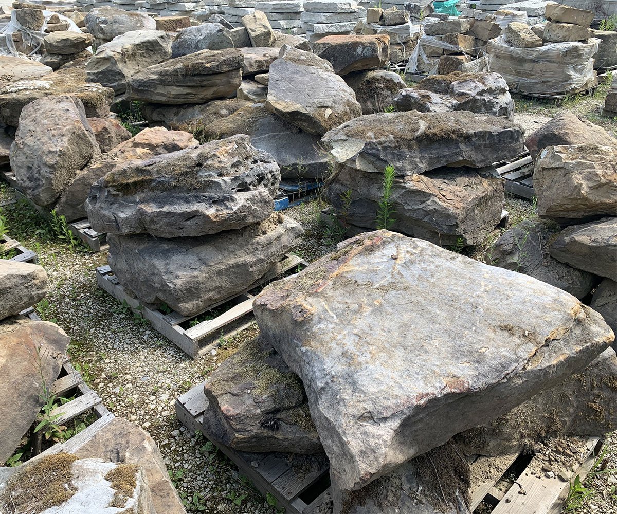 Steps and Outcropping Natural Landscape Stone