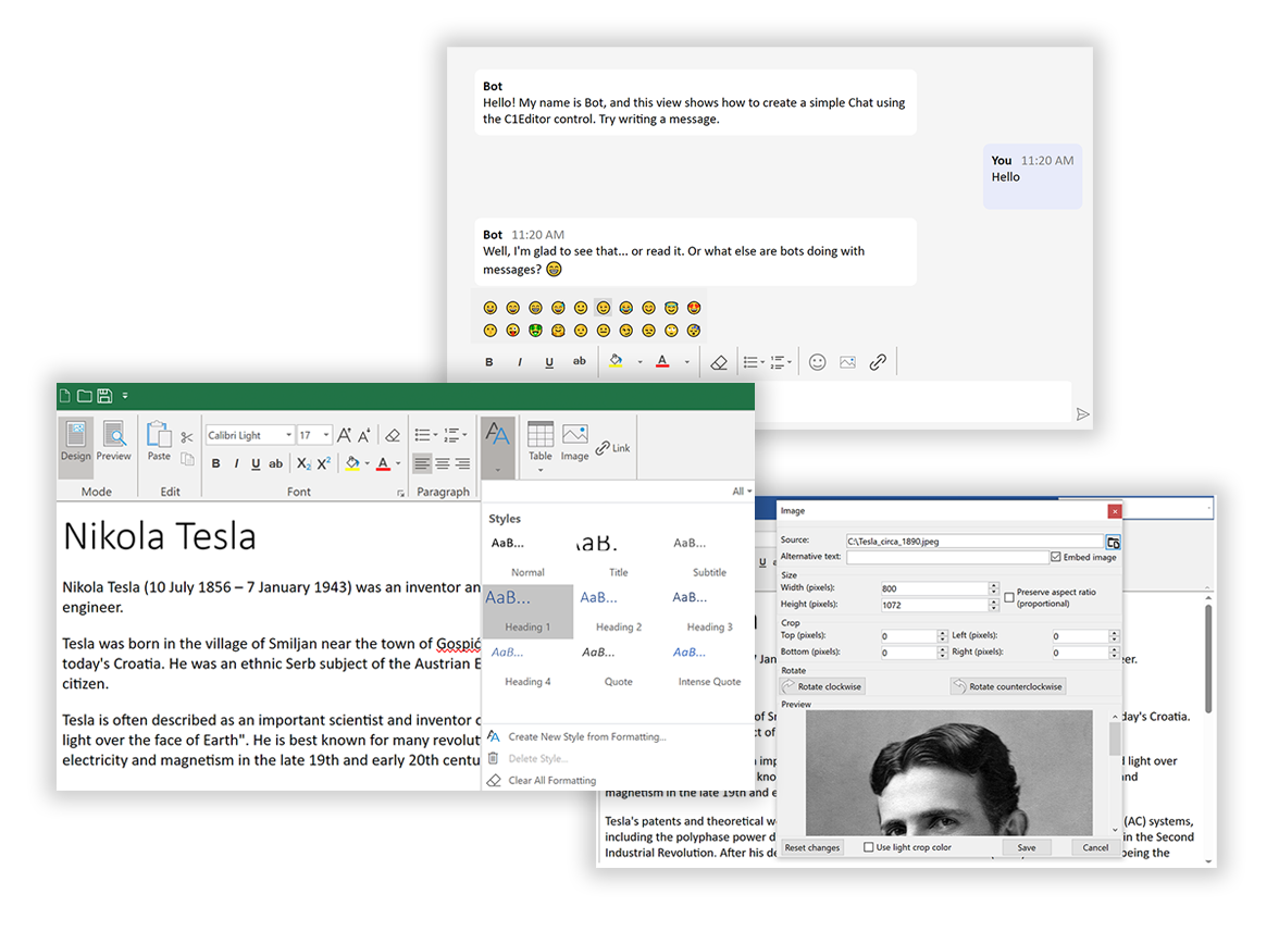 ComponentOne WinForms | WinForms 앱을 위한 XHTML 에디터