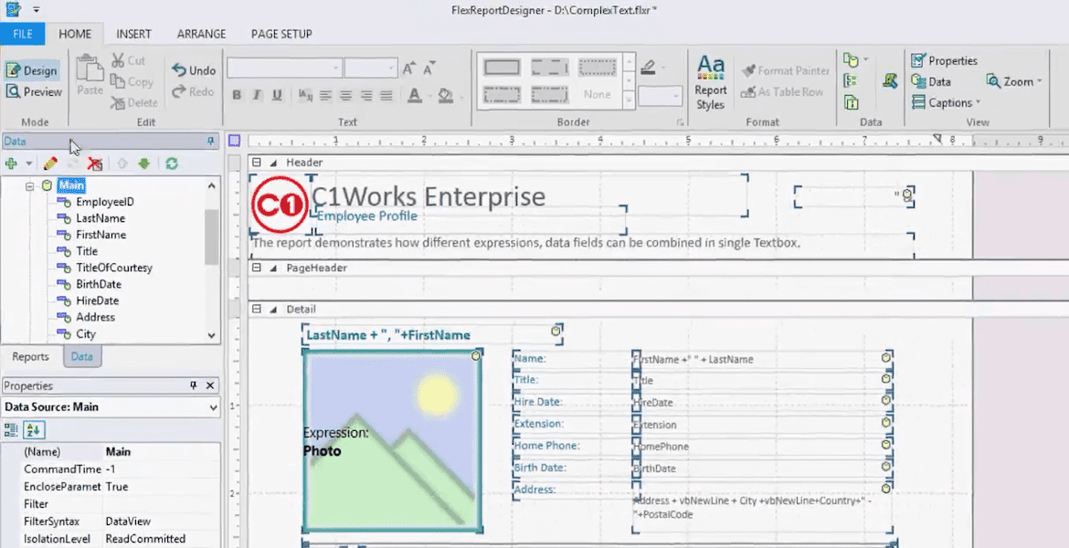 ComponentOne FlexReport | .NET 보고서 컨트롤