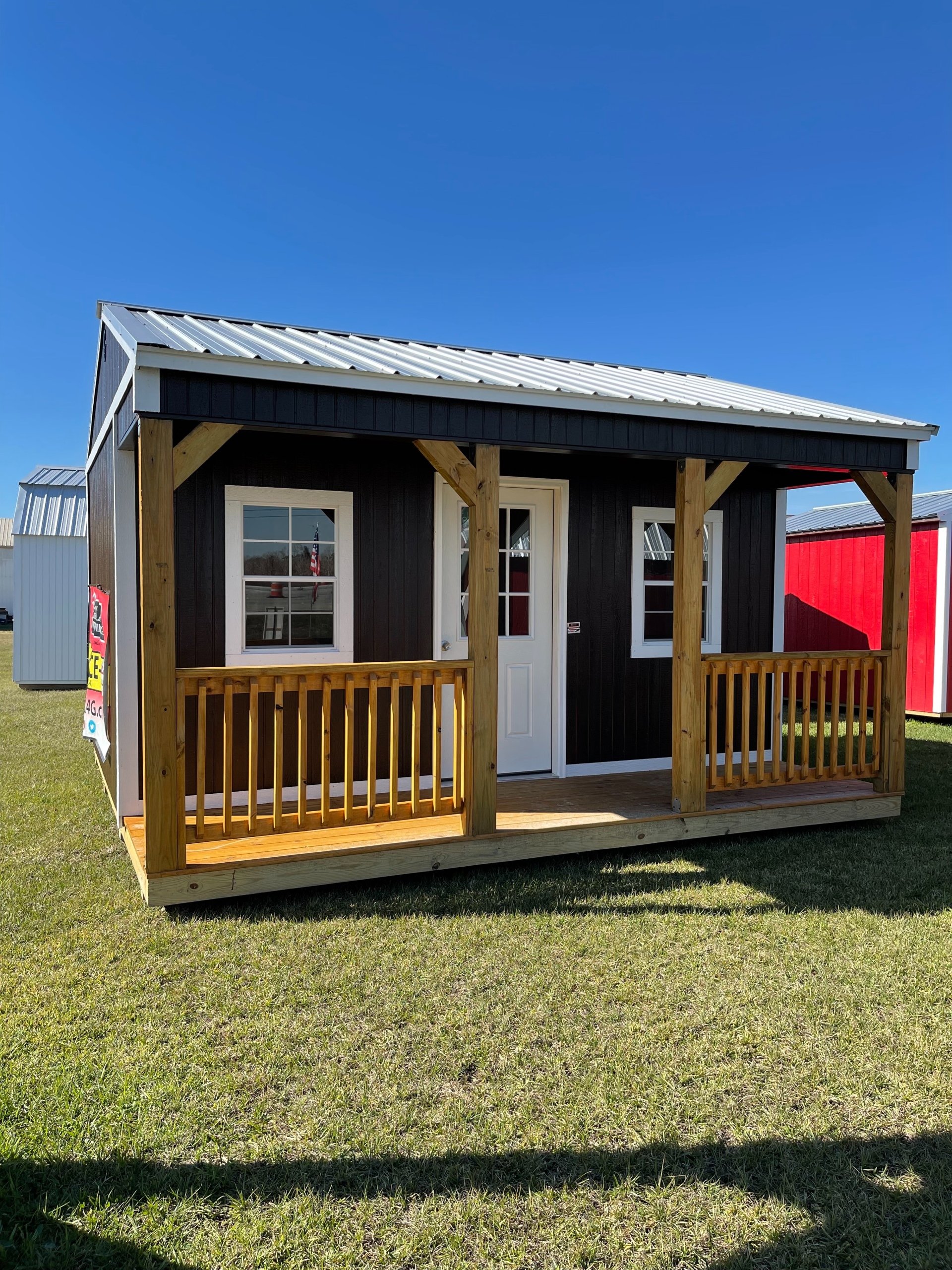 Side Porch Cabin | F4 Portable Buildings