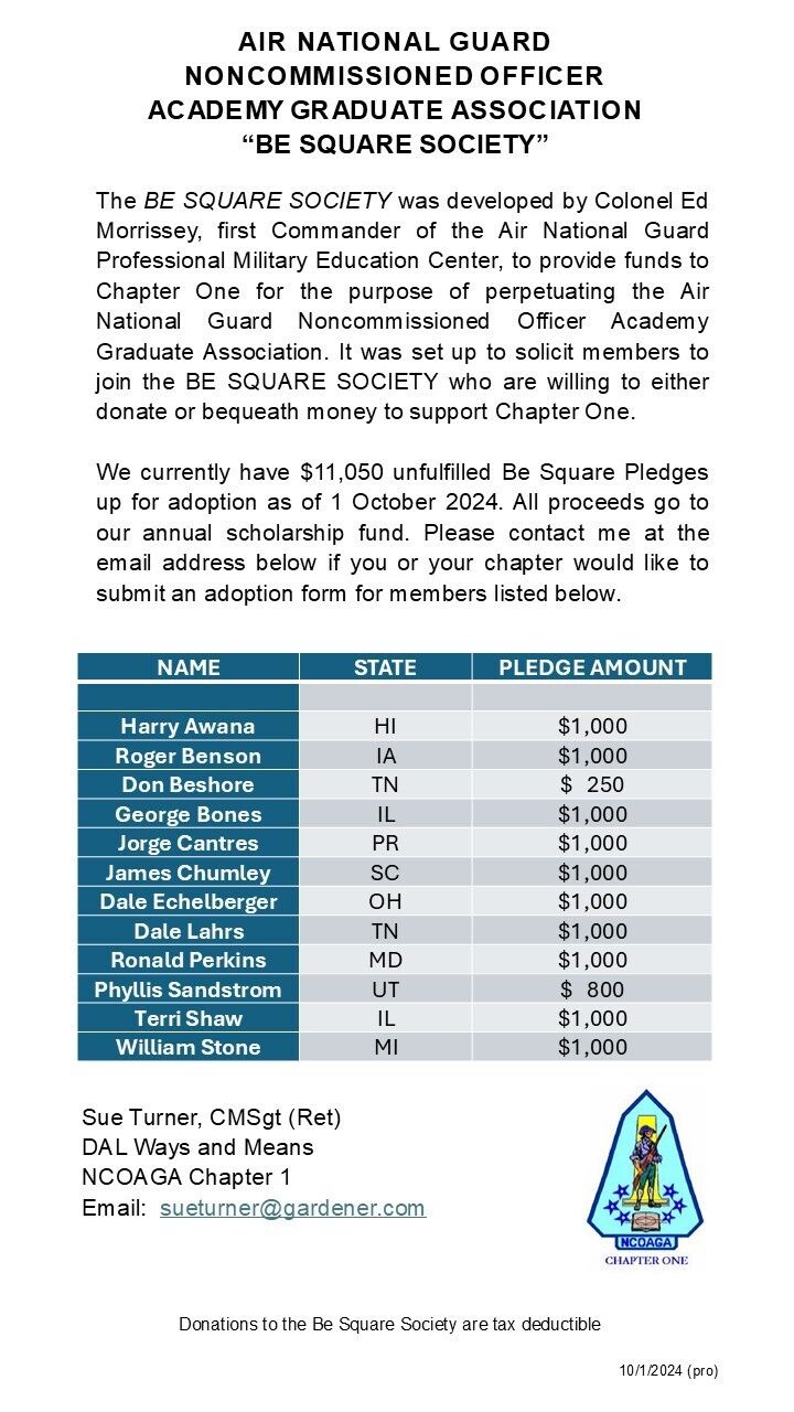 Be Square Society - Support NCOAGA