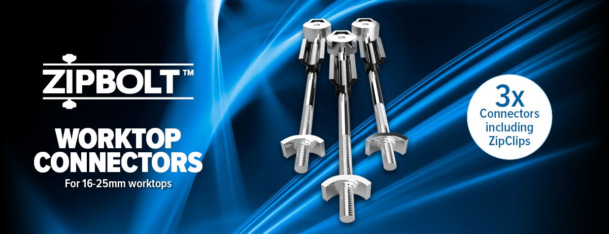 Zipbolt range of worktop connectors