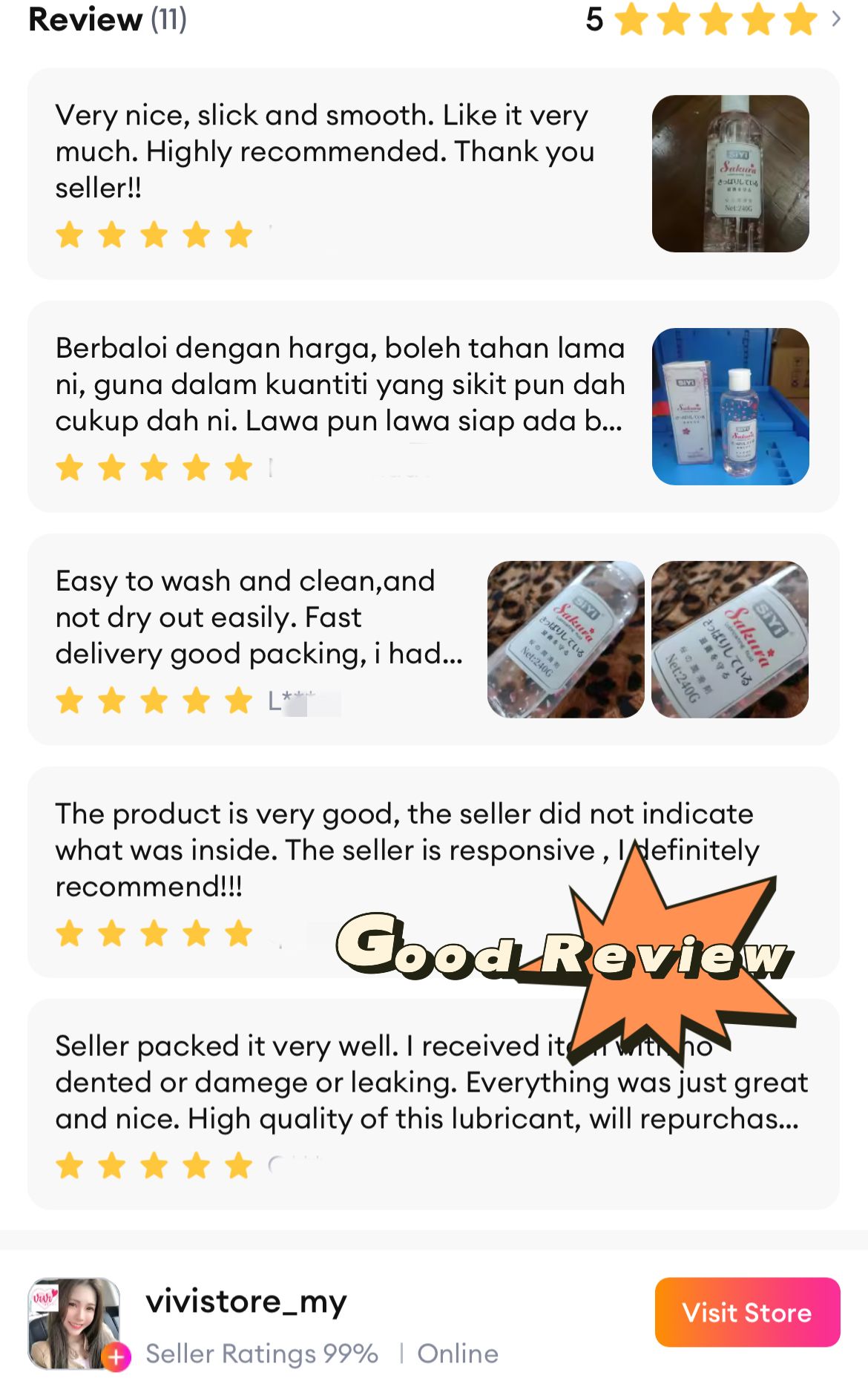 Vivi Store Siyi Sakura 240ml Body Lubricant Malaysia