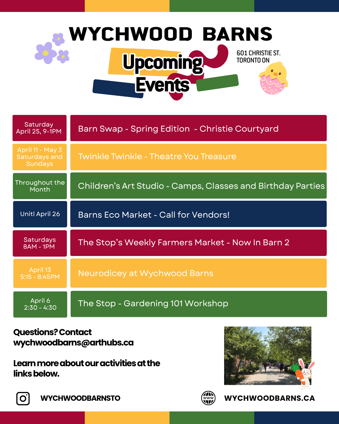 Monthly Calendar - April At the Barns
