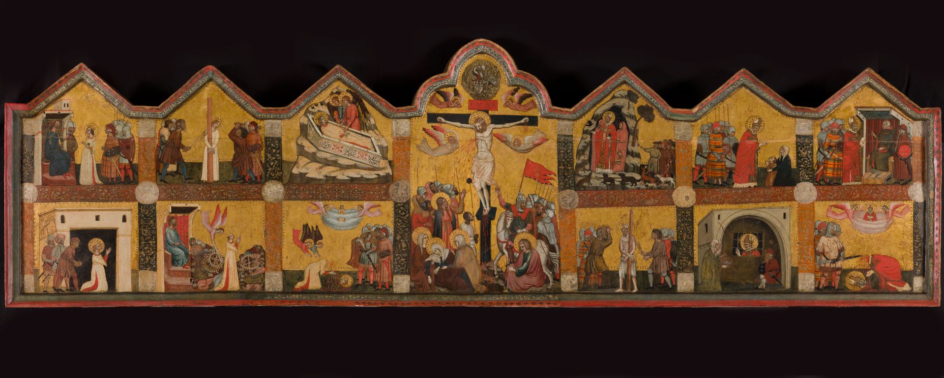 Dossal with Crucifixion and Stories of St. Blaise and Catherine of ...