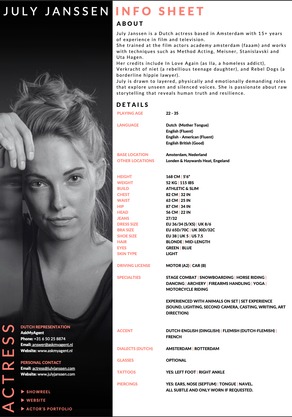 July Janssen - Bekende Nederlandse Actrice | Film & TV