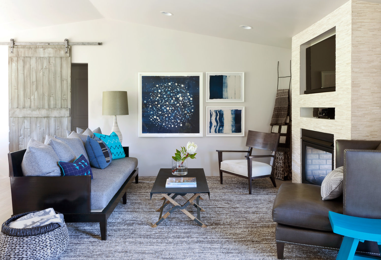 High-end pool house and guest quarters interior design by Ashley ...
