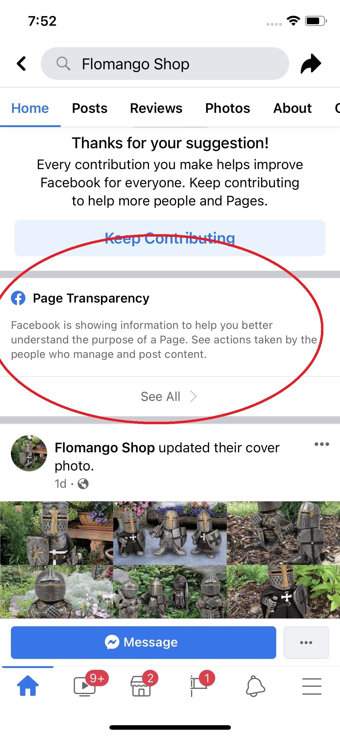 Product or art photos stolen to run a Facebook ad scam?