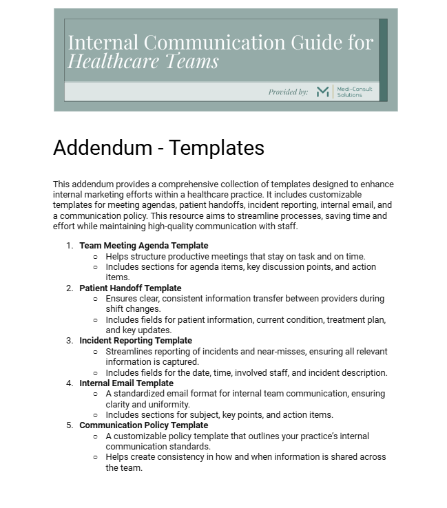Internal Communication Templates for Healthcare Teams