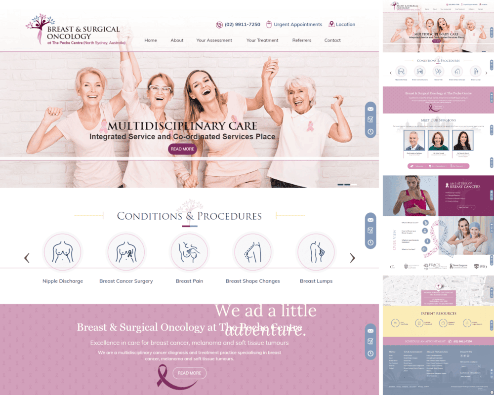 Breast Cancer Surgery Website Design