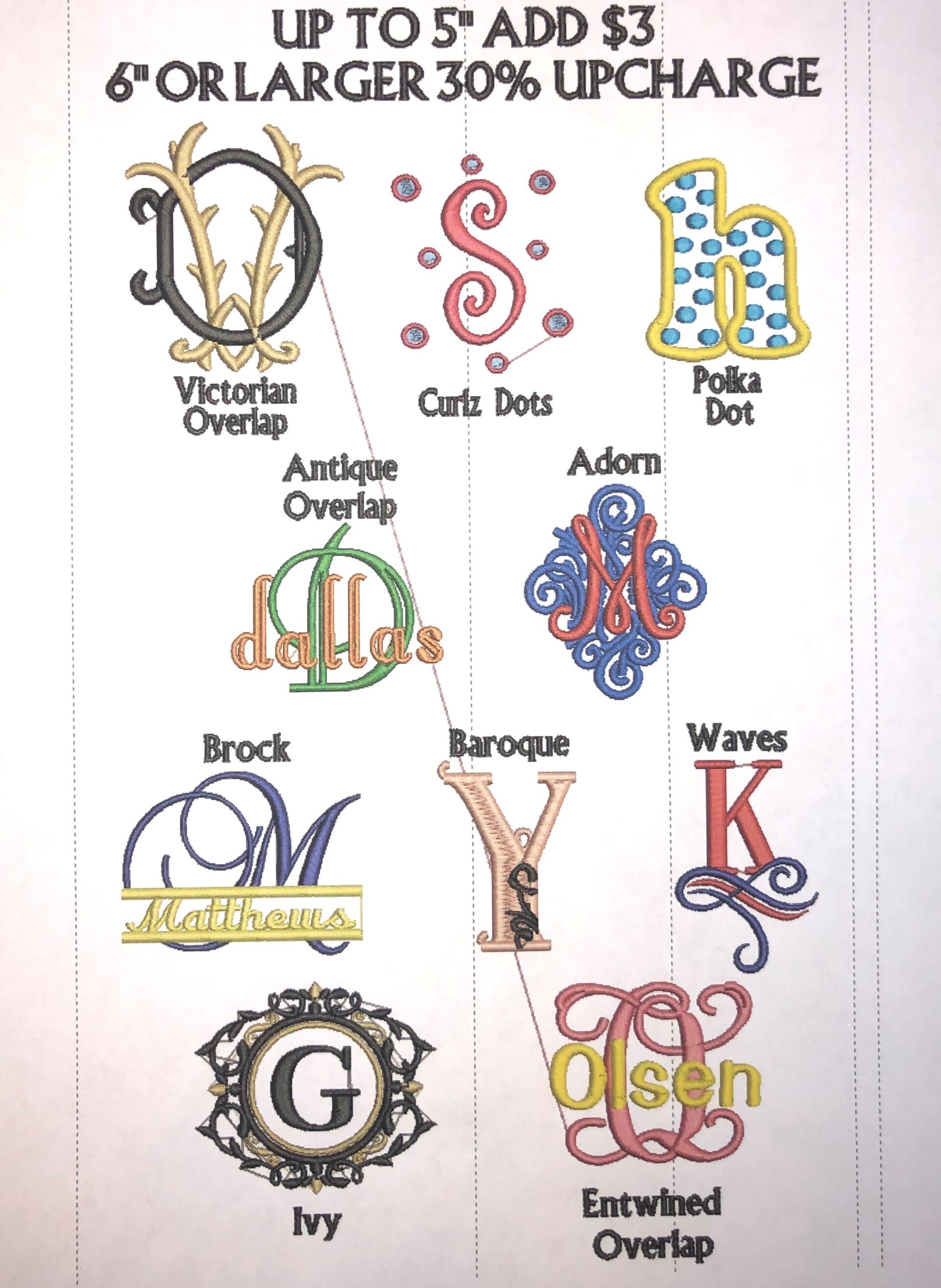 Fonts | Macon Monogramming - Gifts, Apparel, & More!