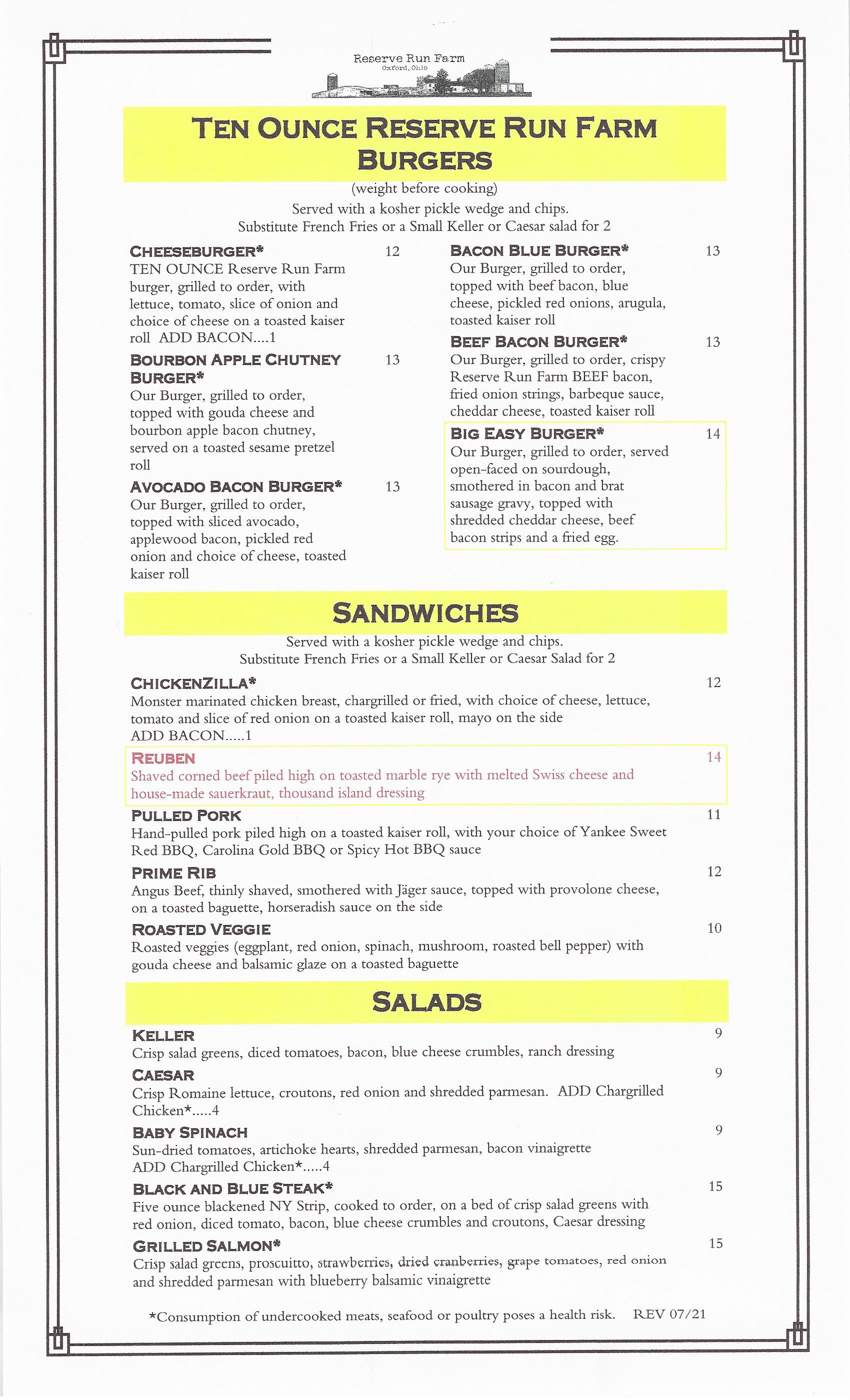 German Food Brunch Menu | Steinkeller