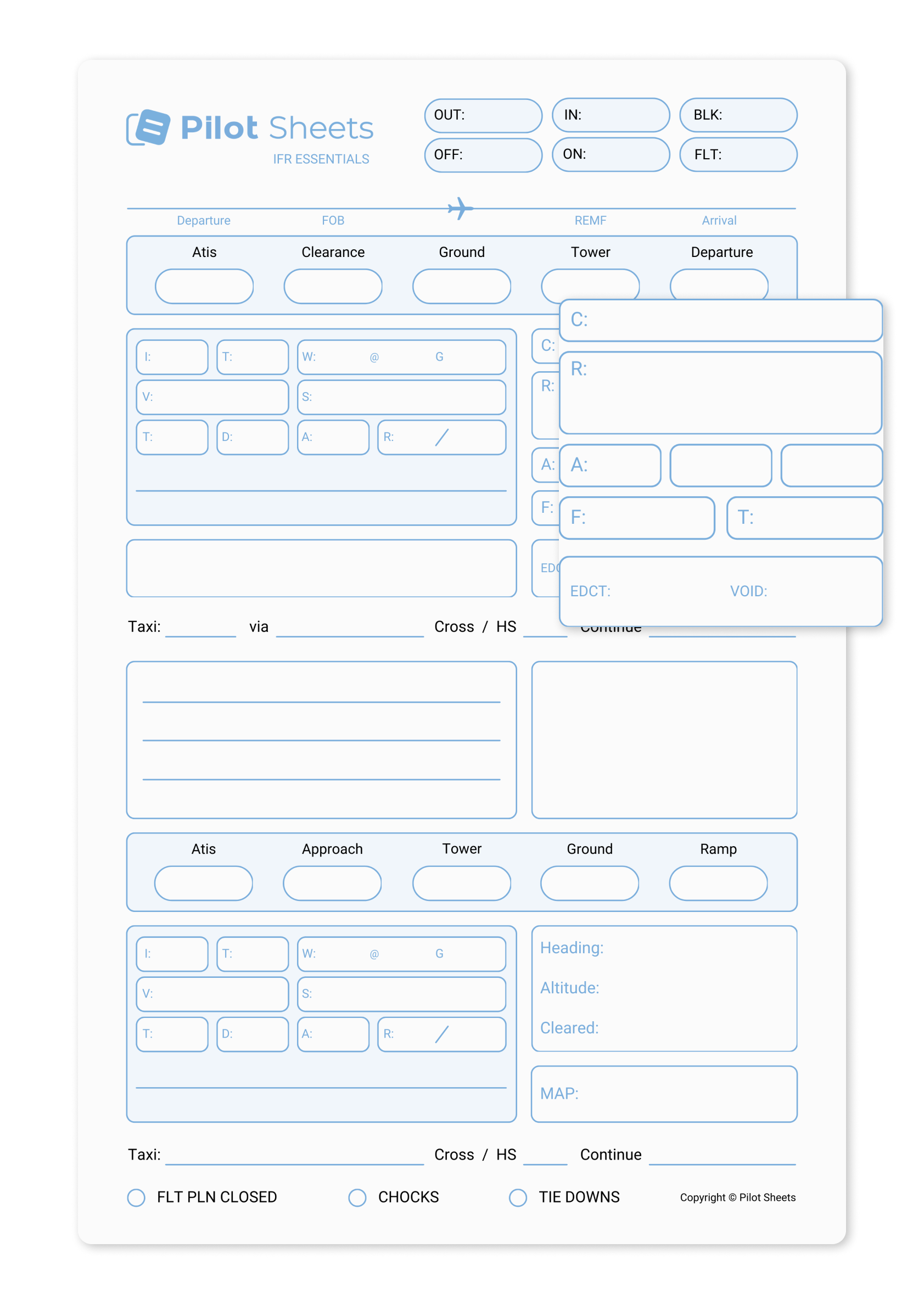 IFR Essentials (Download) - IFR Flight Notepad for Pilots | Pilot Sheets