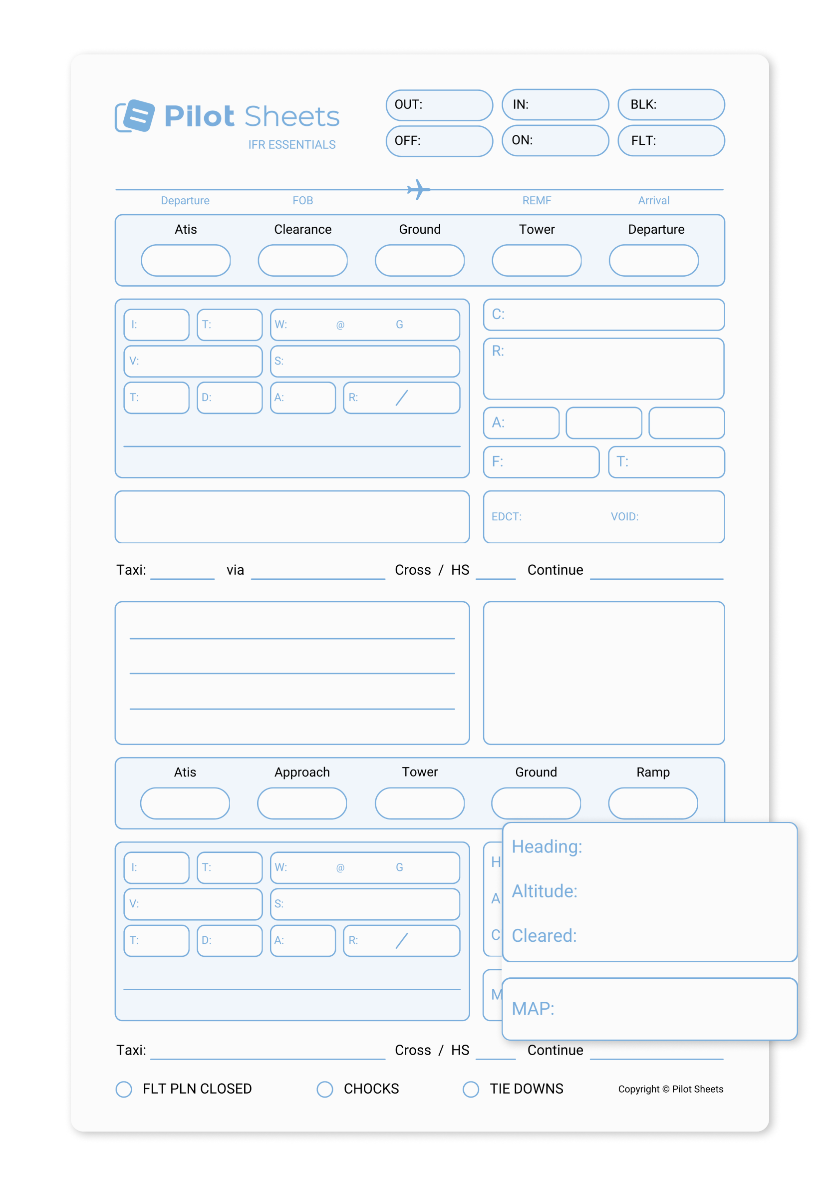 IFR Essentials (Download) - IFR Flight Notepad for Pilots | Pilot Sheets
