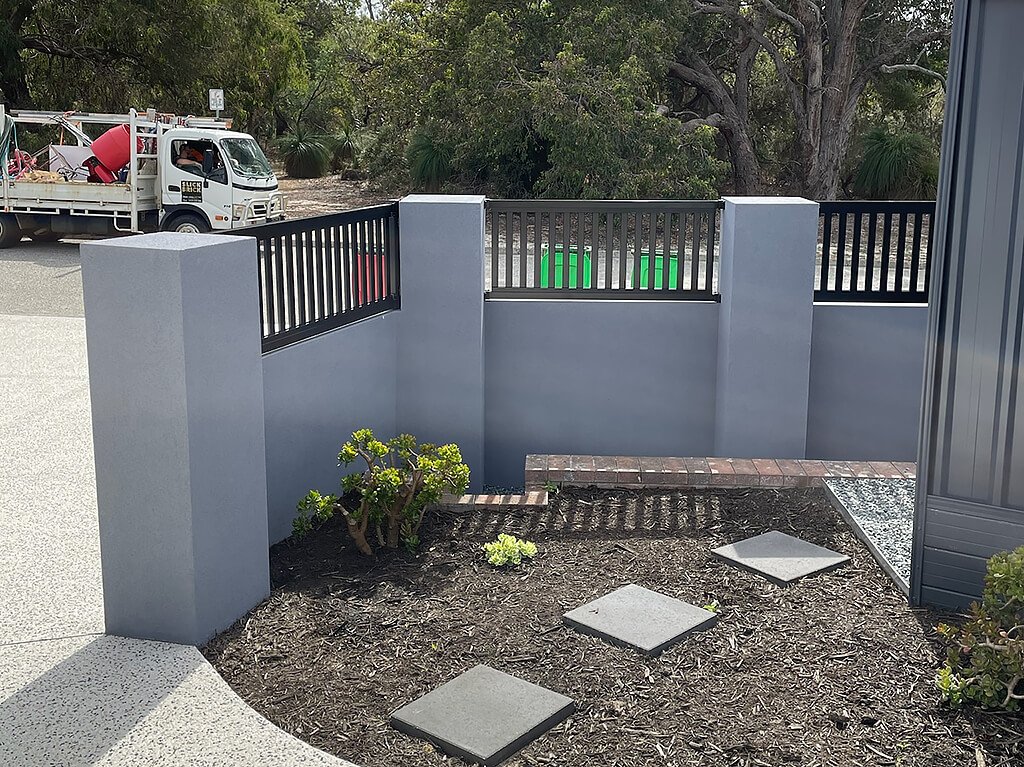 Rendered Brick Fences Perth | Brick Rendered Wall