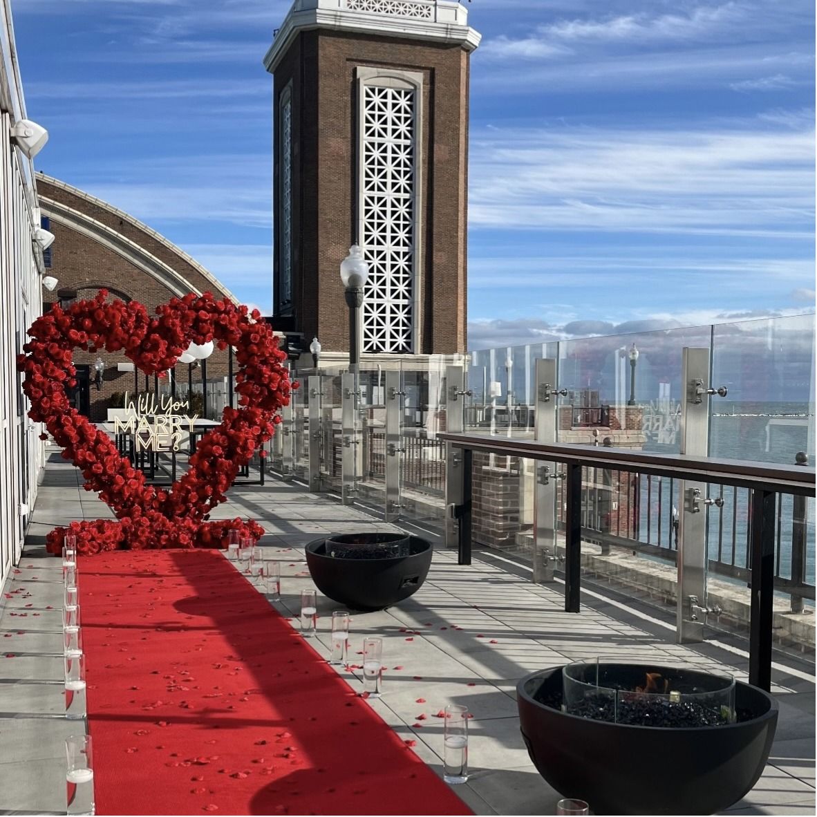 Heart-Shaped Flower Backdrop for Weddings & Proposals in Chicago