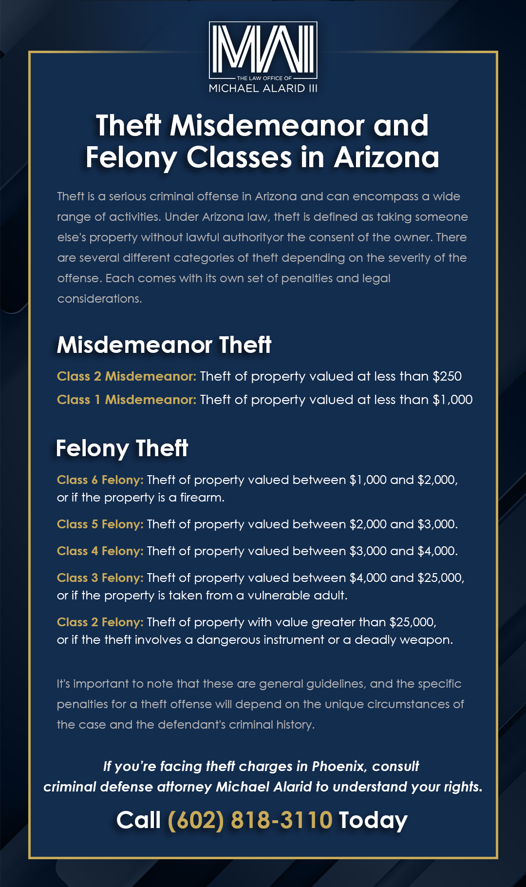 Theft Crimes: Misdemeanor or Felony? | Law Office of Michael Alarid
