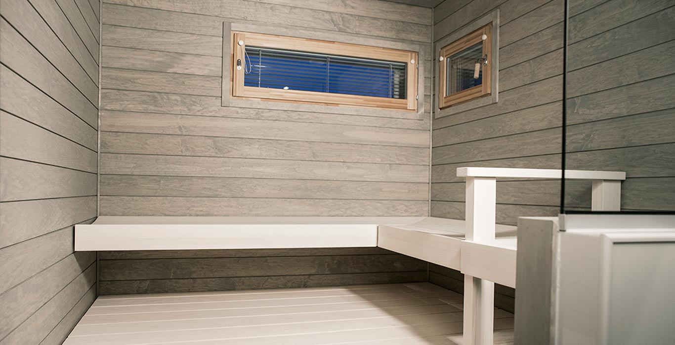 Sauna Wall Cladding in Colours: White, Grey or Black
