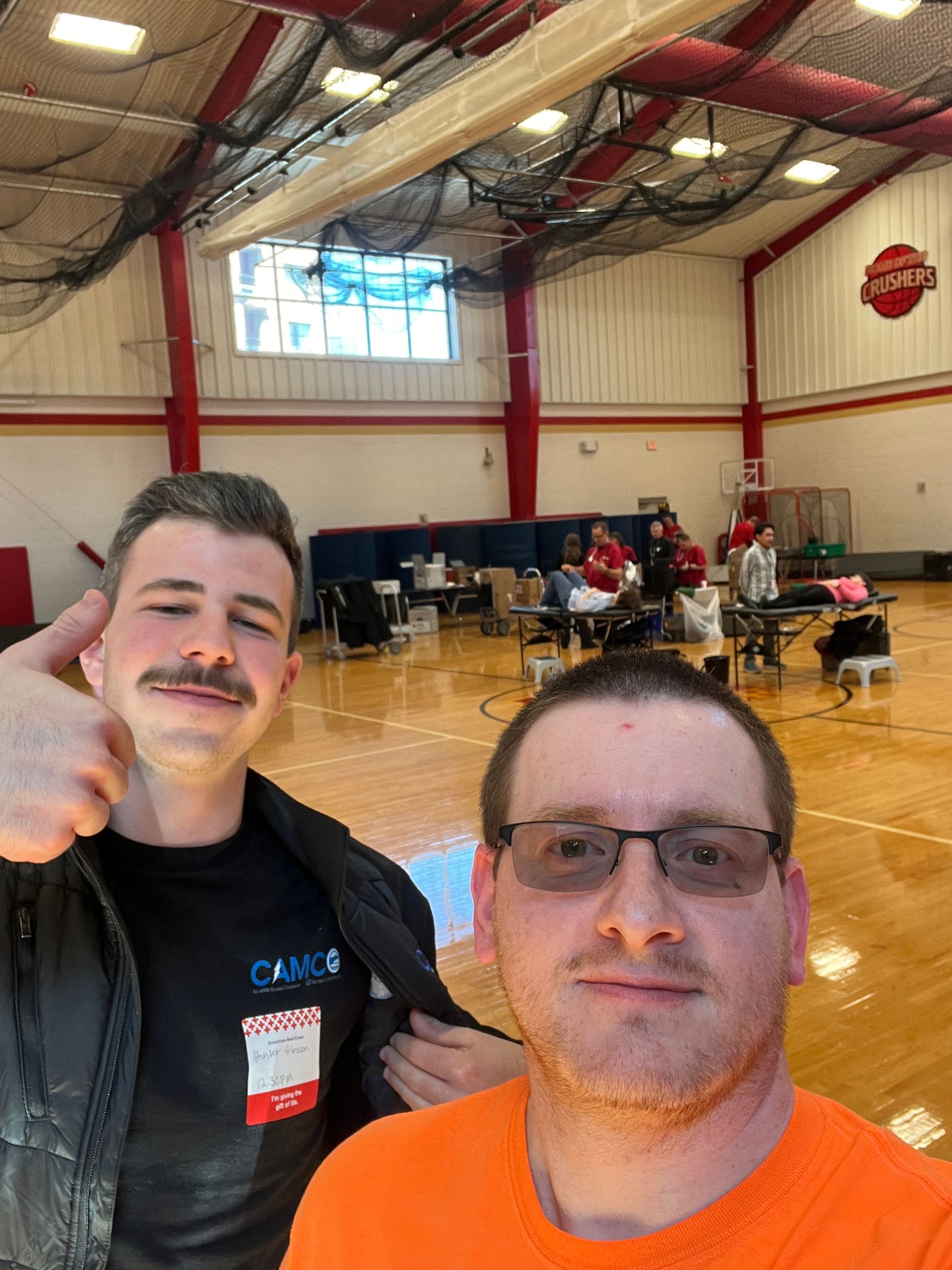 Hunter Gleans & Justin Cooney Donate Blood