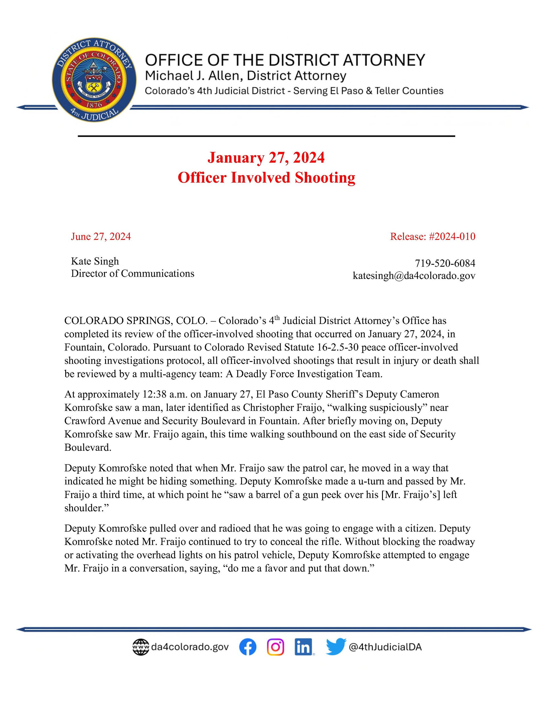 Officer Involved Shootings