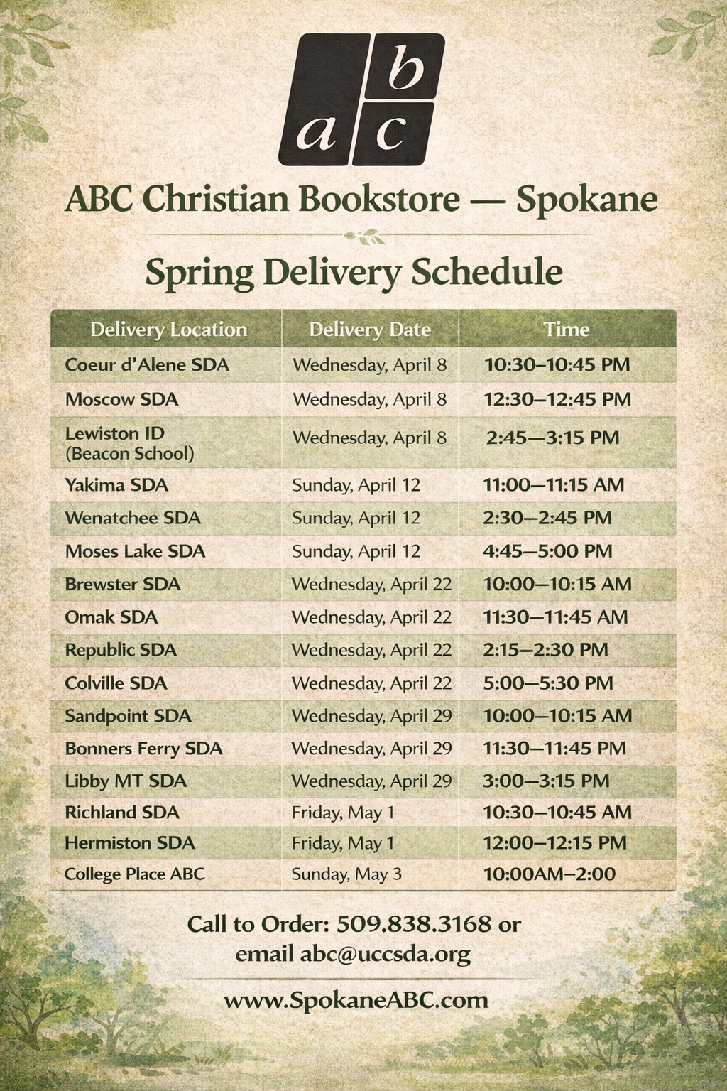 ABC Bookstore | Upper Columbia Conference of Seventh-day Adventists