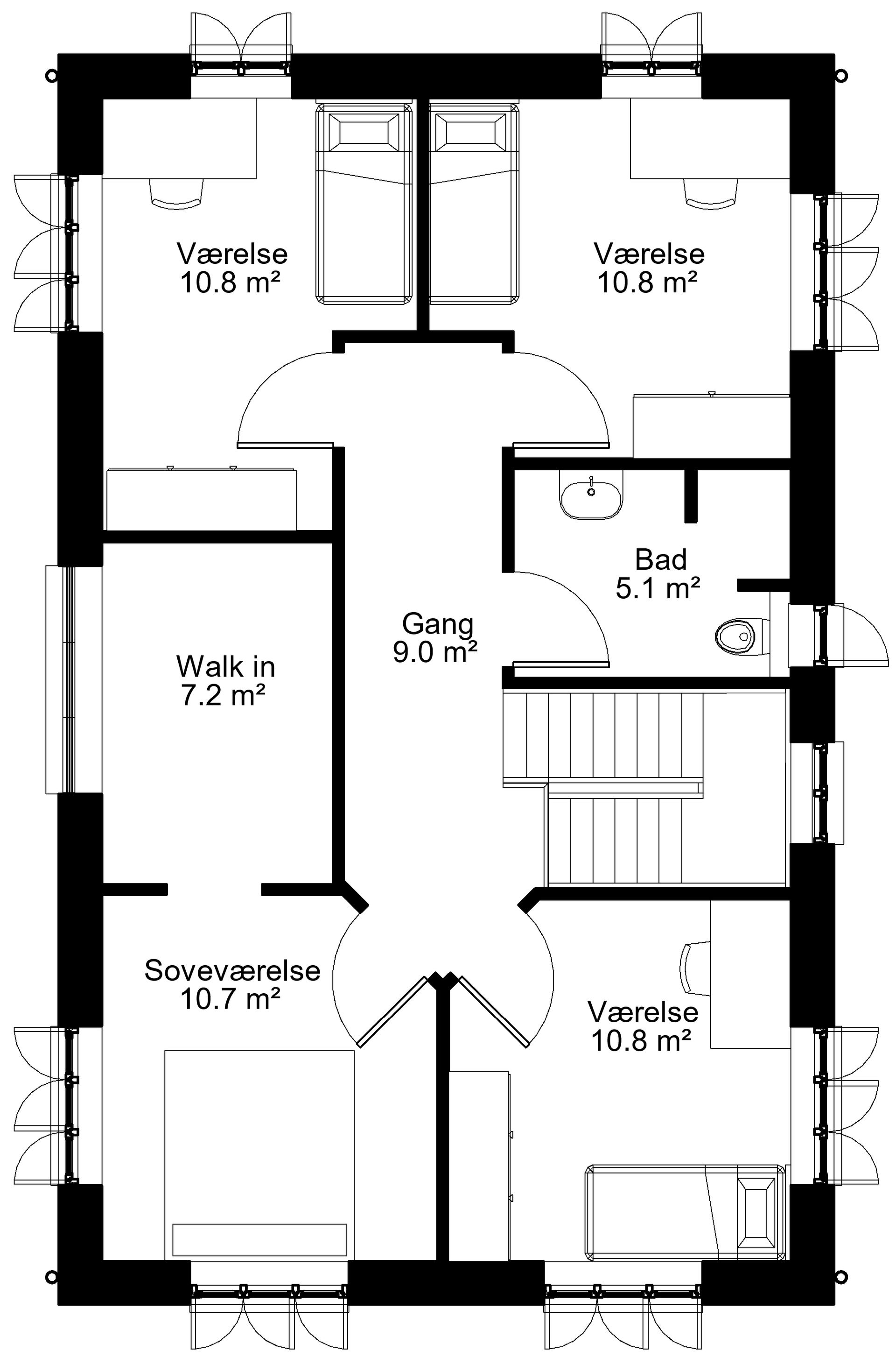 Arkitekt forslag 2/88 Længehus - Jely Huse