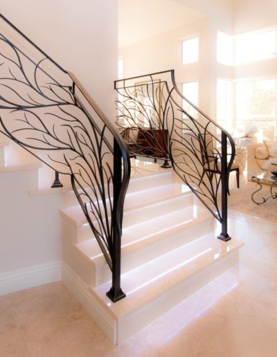 Modern Iron Stair Railings | Naddour's Custom Metalworks
