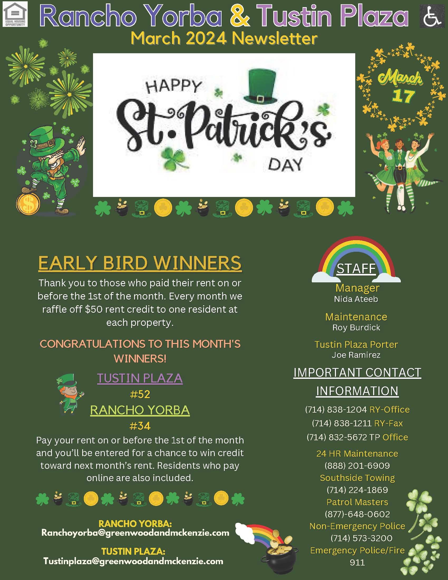 Resident Newsletter - March