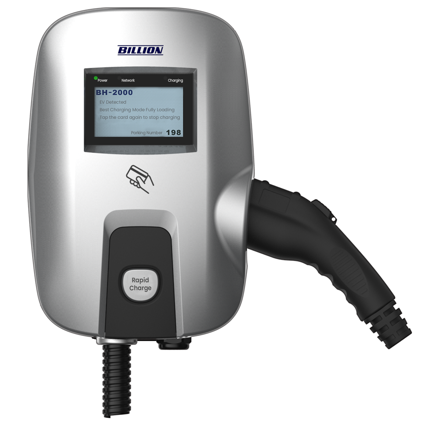 7kW 智慧 AC 充電樁 BH-2000 | 台灣製造 RFID 離峰充電 EMS 能源管理 | Billion