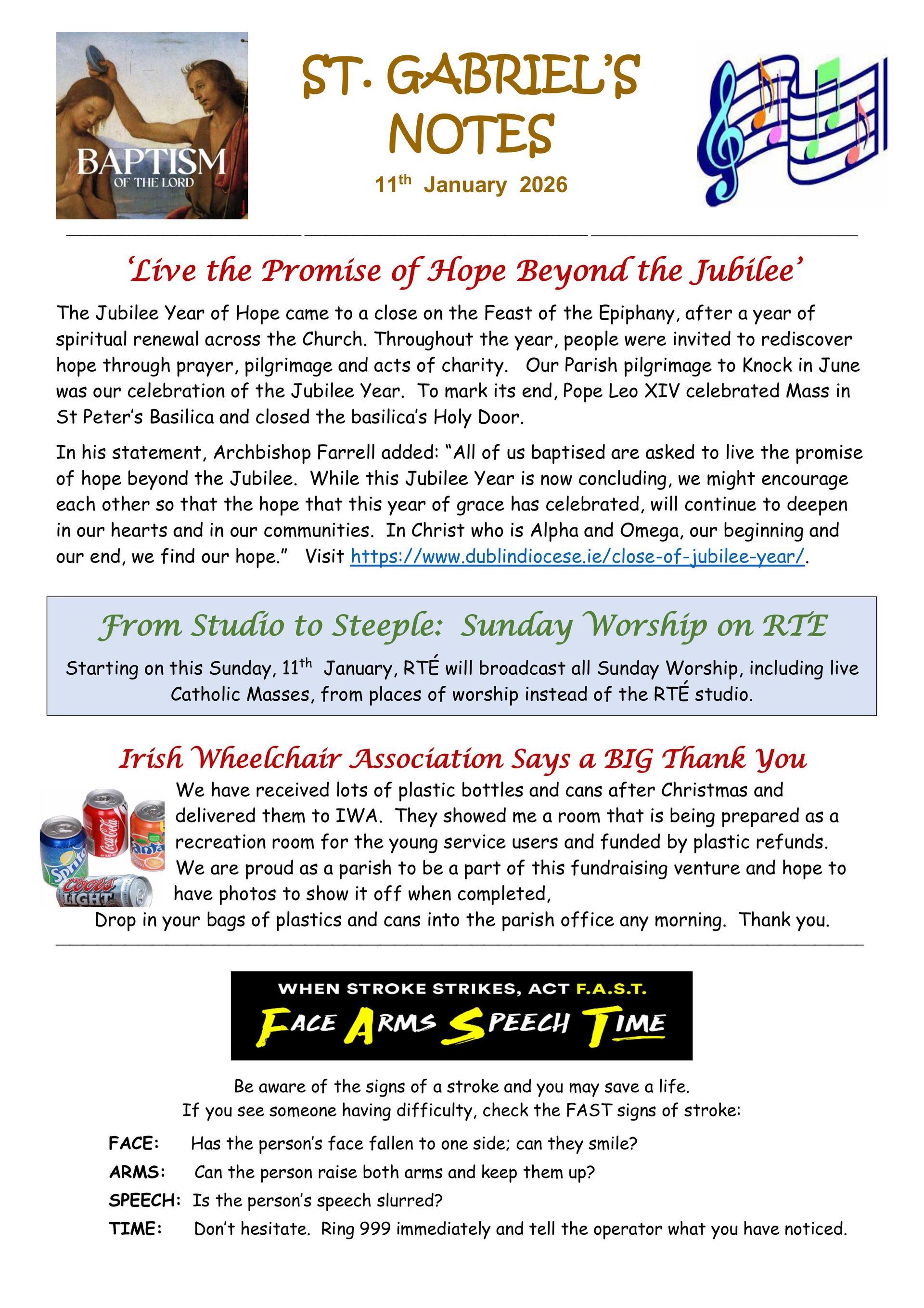 Parish Notes 11th January 2026