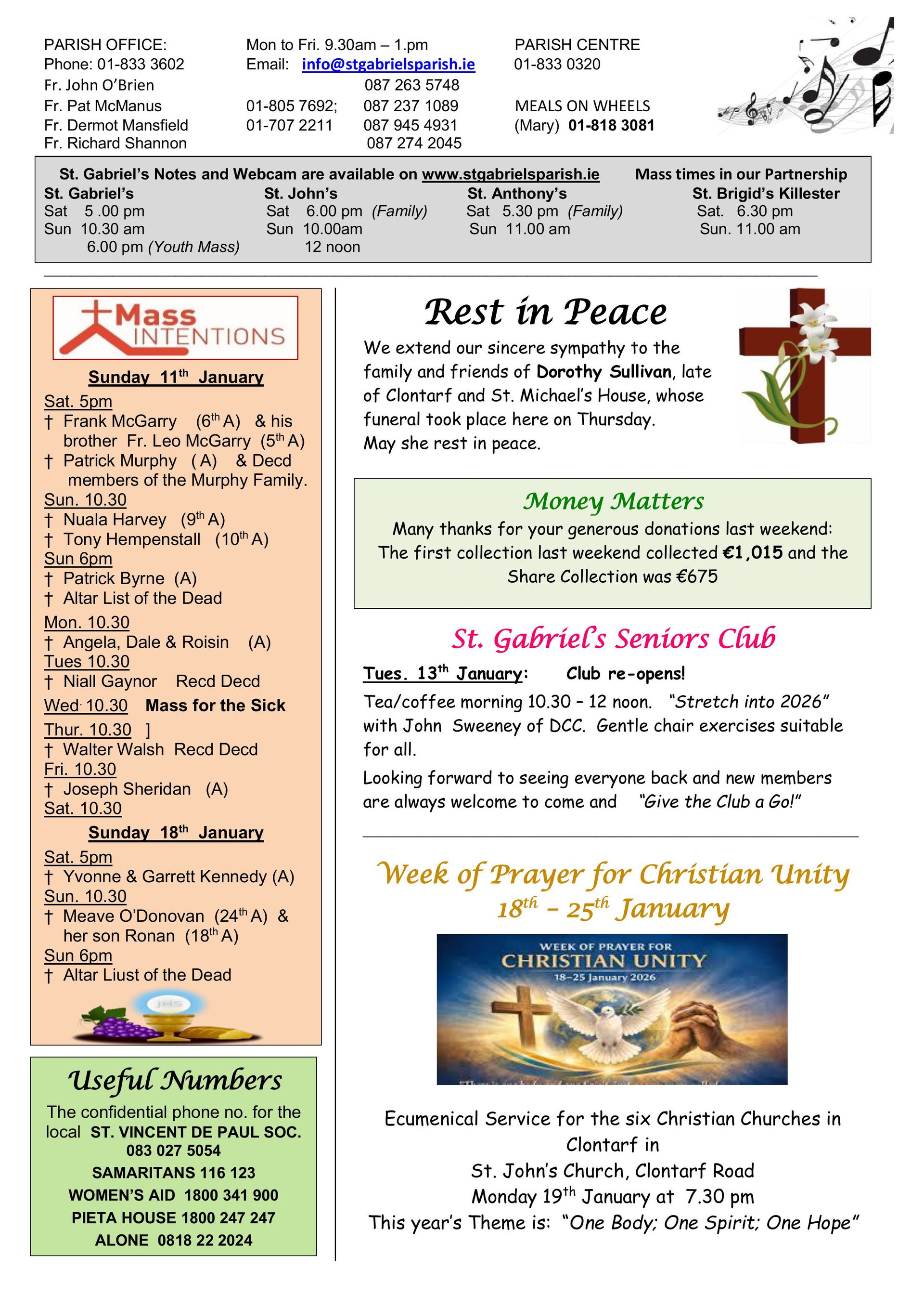 Parish Notes 11th January 2026