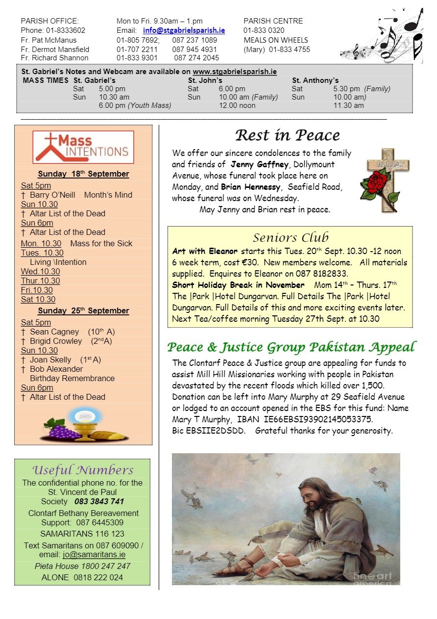 Parish Notes 18th September 2022