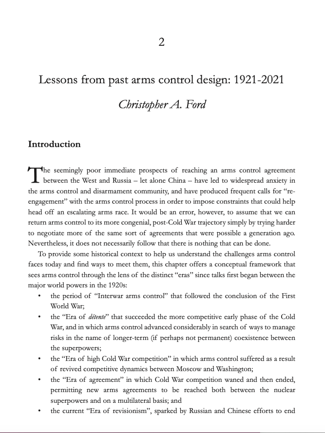 Lessons from past arms control design: 1921-2021