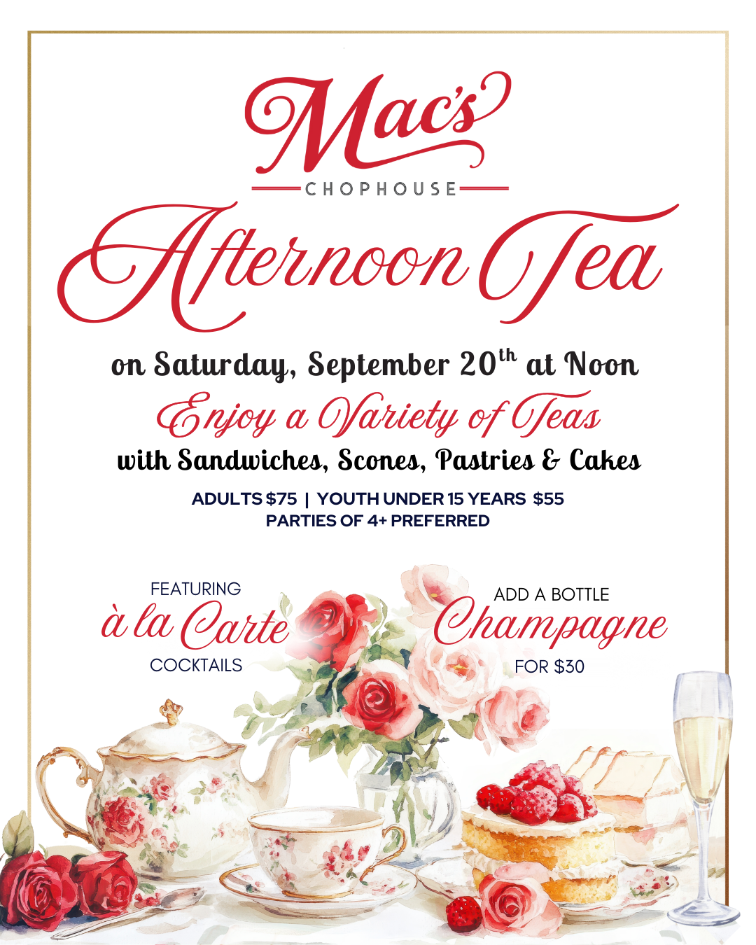 September 20: Afternoon Tea.