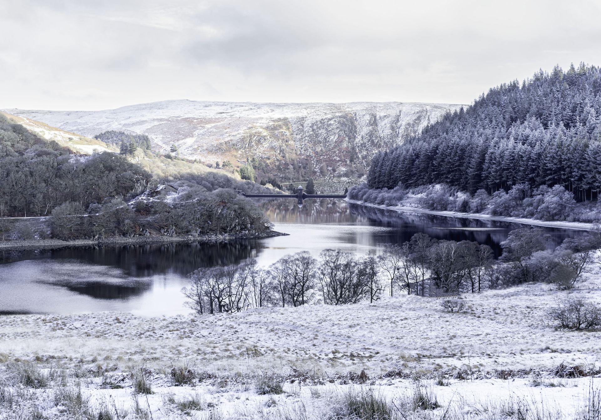 Elan Valley In Winter Print