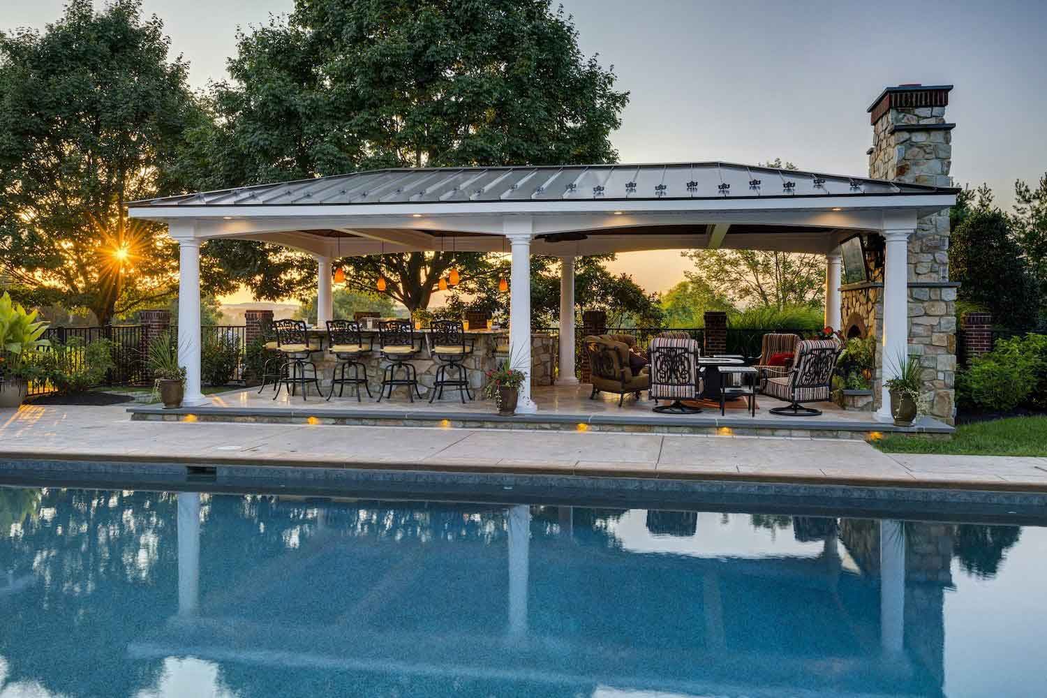 Leola, PA Landscape Design Case Study: Poolside Pavilion and Outdoor ...